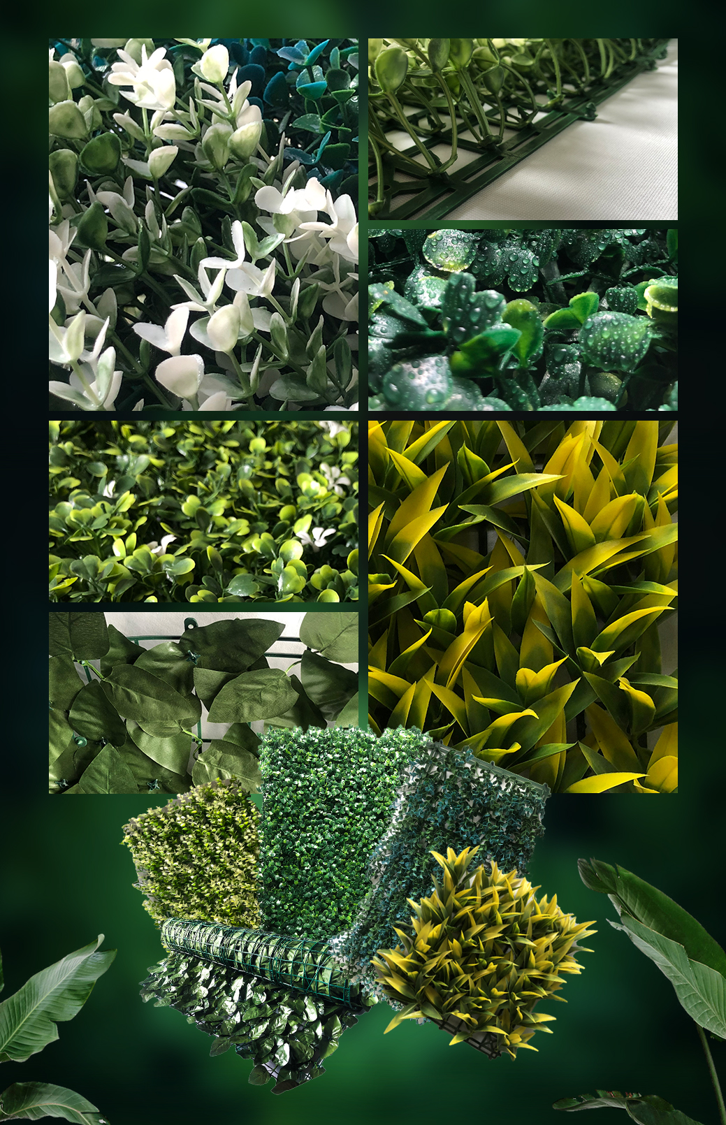 Artificial Leaf Fence PVC Artificial Fence Artificial Grass Fake Turf