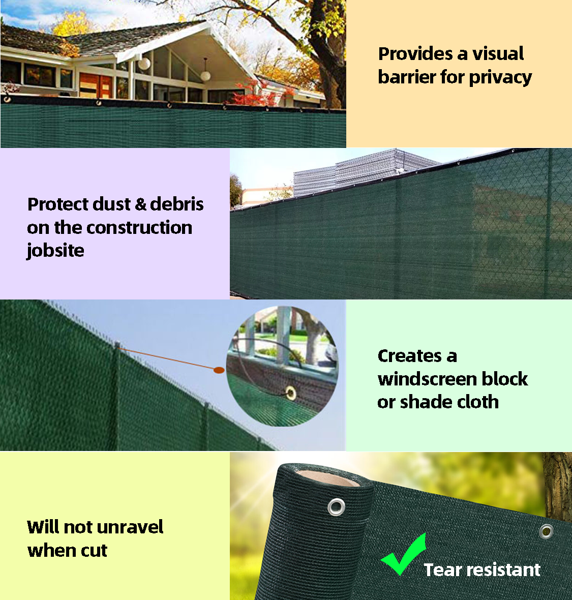 HDPE Garden Windscreen Netting Privacy Screen Net